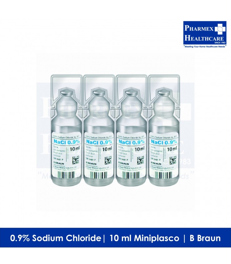 Injection, Sodium Chloride 0.9% (B|Braun Miniplasco), 10ml, Per Ampoule