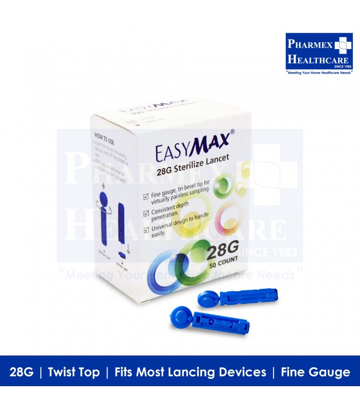 EASYMAX Sterilize Lancet 28G | Pharmex Healthcare