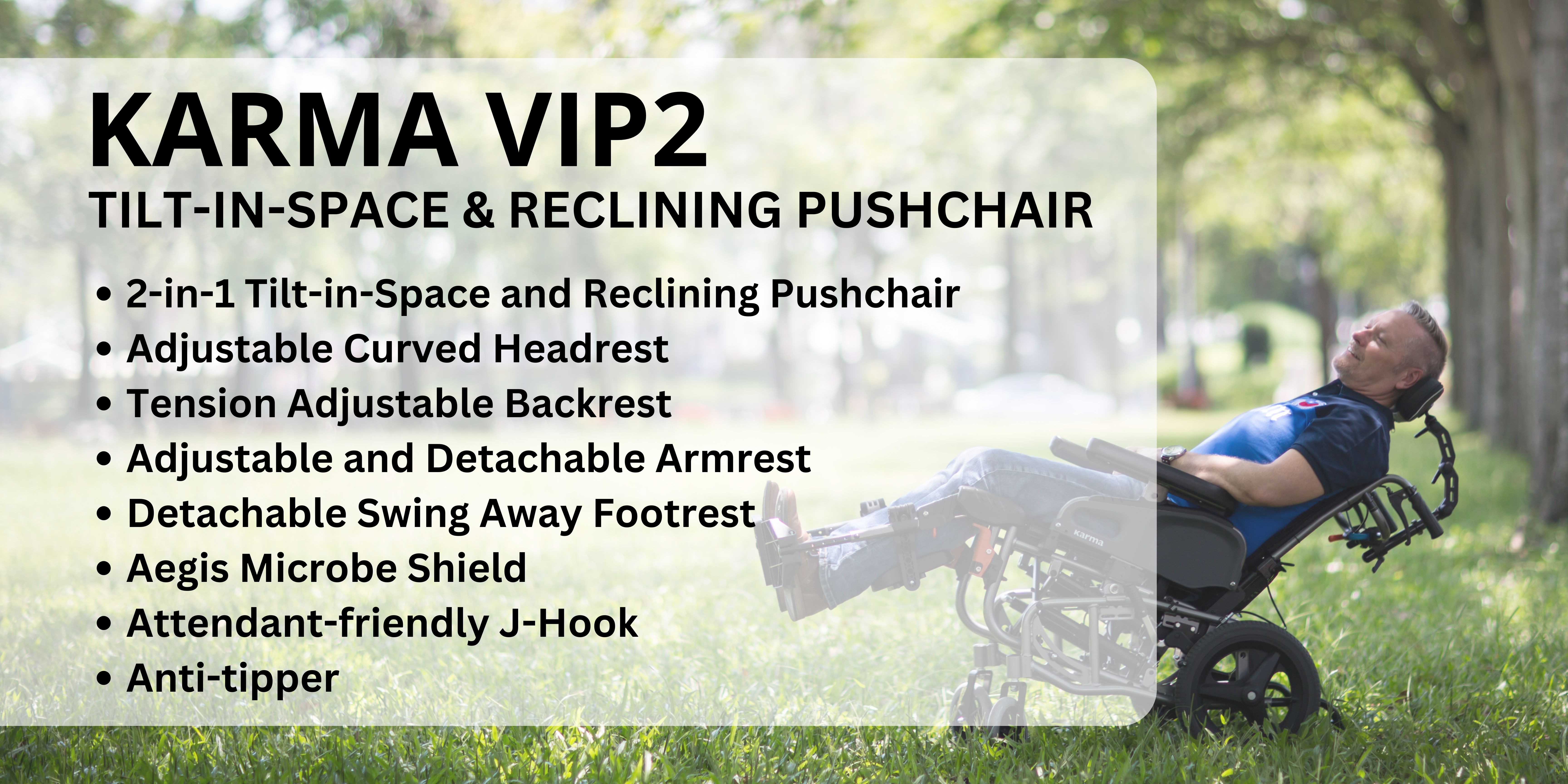 KARMA VIP 2 Tilt In Space & Reclining Pushchair, 18" | KARMA-VIP2 ...