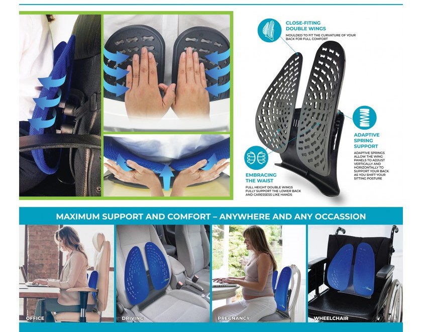 TRUE RELIEF Double-wing Ortho-Lumbar & Back Support with Adaptive ...