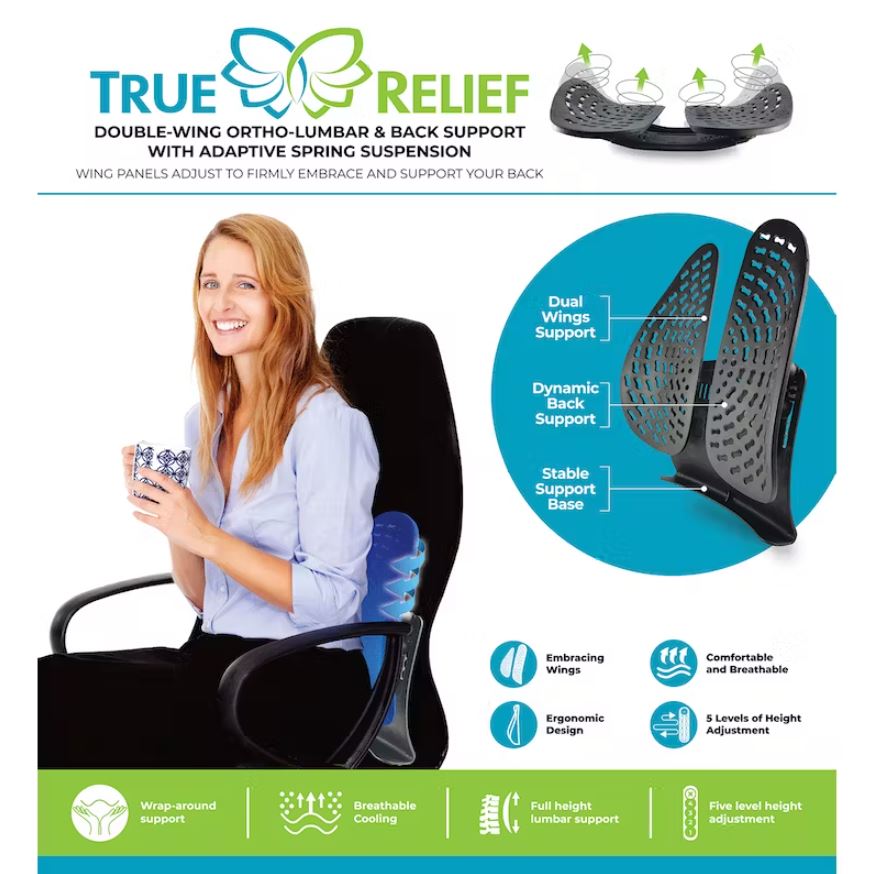 TRUE RELIEF Double-wing Ortho-Lumbar & Back Support with Adaptive ...