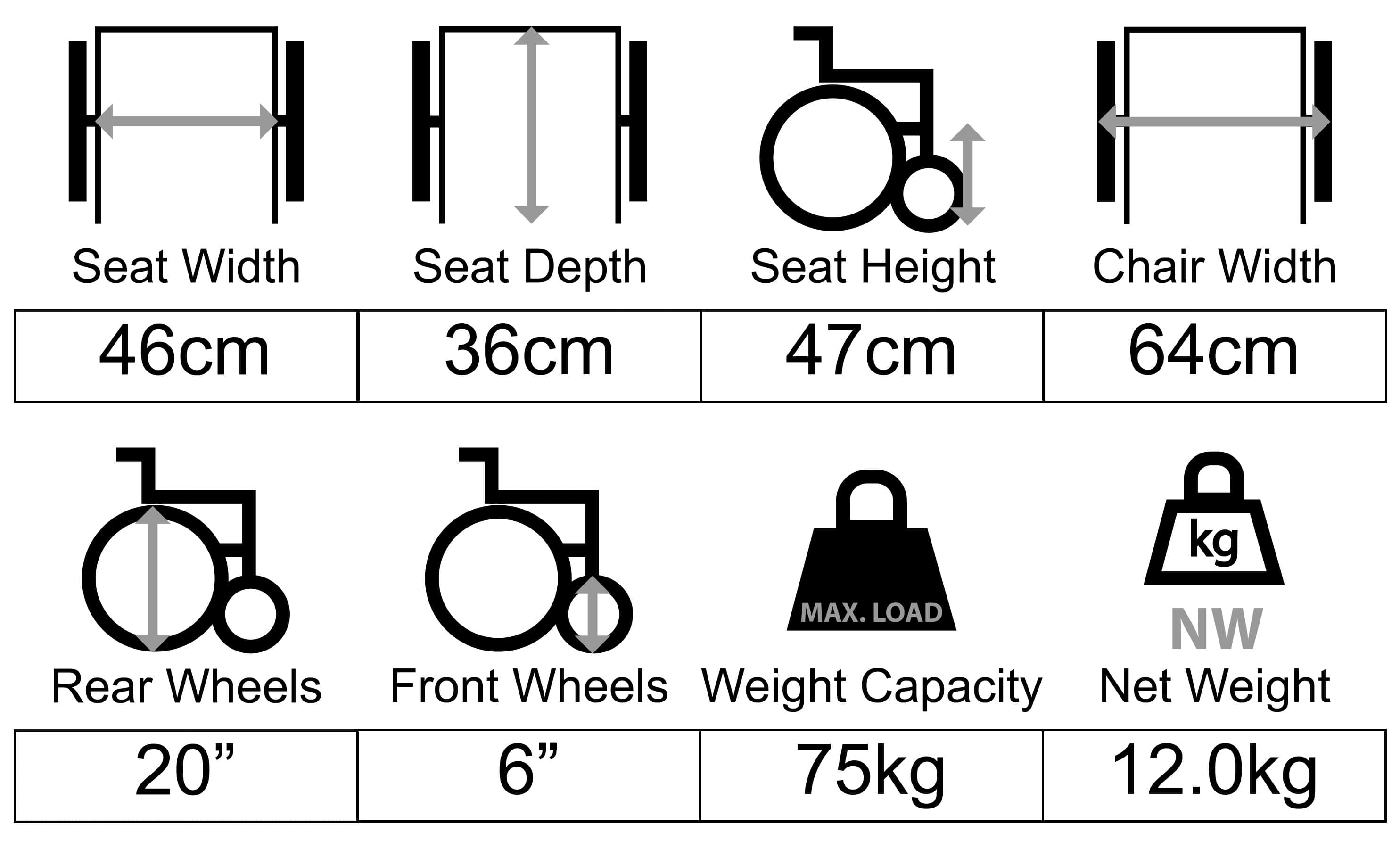 ASSURE REHAB Wheelchair with Flip-up Footrest (18" Seat Width)